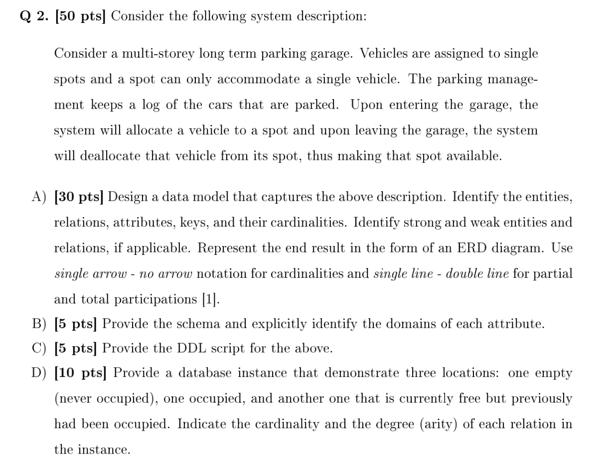Solved Q 2 [50 Pts] Consider The Following System