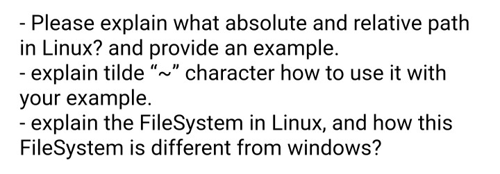 Solved - Please explain what absolute and relative path in | Chegg.com