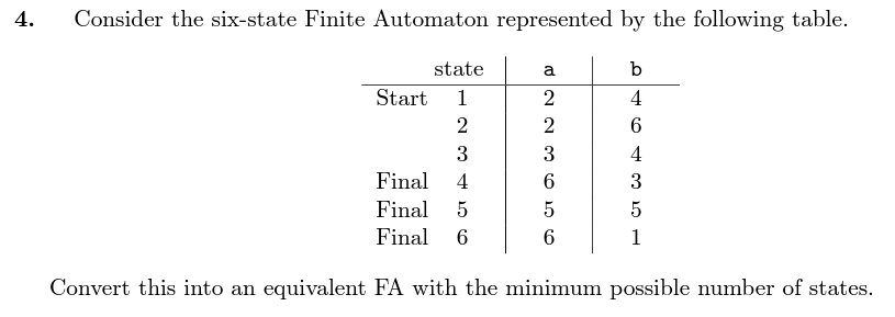 Solved Consider the six-state Finite Automaton represented | Chegg.com