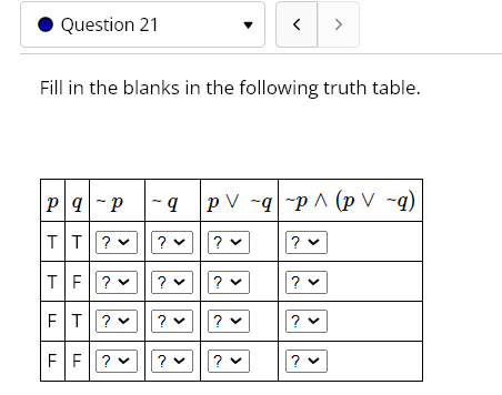 Solved Fill in the blanks in the following truth | Chegg.com