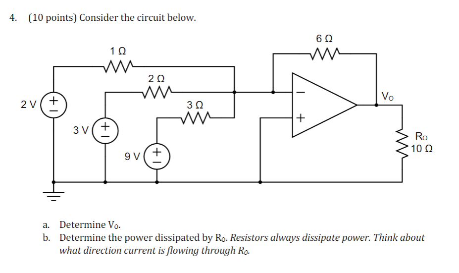 Solved 4. (10 points) Consider the circuit below. a. | Chegg.com