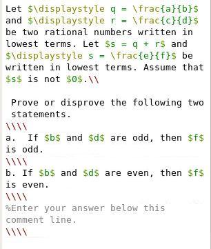 Solved Let $\displaystyle q = \frac{a}{b}$ and | Chegg.com