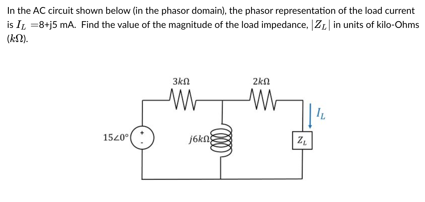 Solved In the AC circuit shown below (in the phasor domain), | Chegg.com