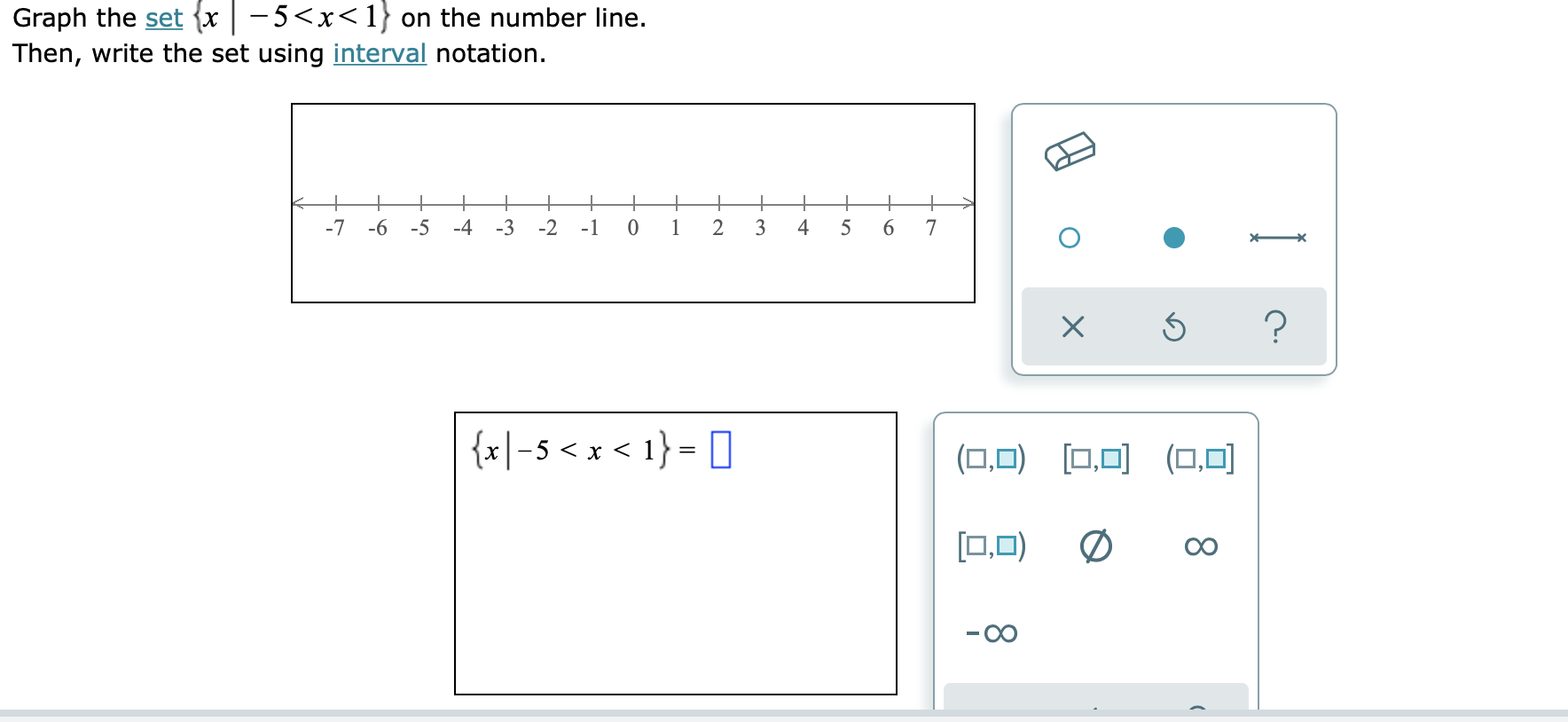 Solved Graph the set (x | -5 | Chegg.com