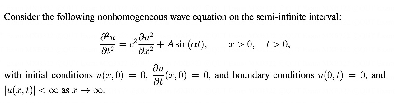 : 2 du? Consider the following nonhomogeneous wave | Chegg.com