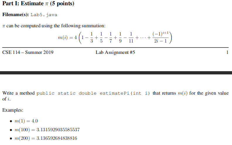 Solved public class Lab5 { public static void | Chegg.com