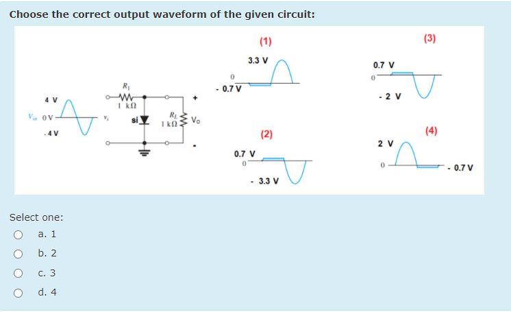 Solved Choose the correct output waveform of the given | Chegg.com