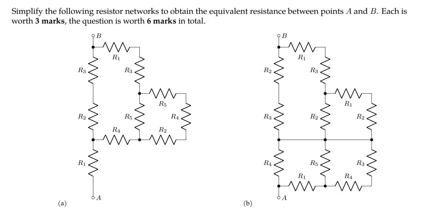 Solved Simplify the following resistor networks to obtain | Chegg.com