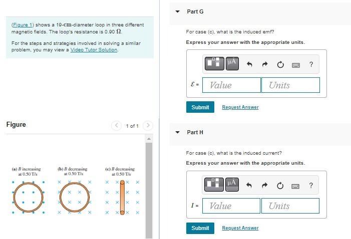 Solved (Figure 1) shows a 19-cm-diameter loop in three | Chegg.com