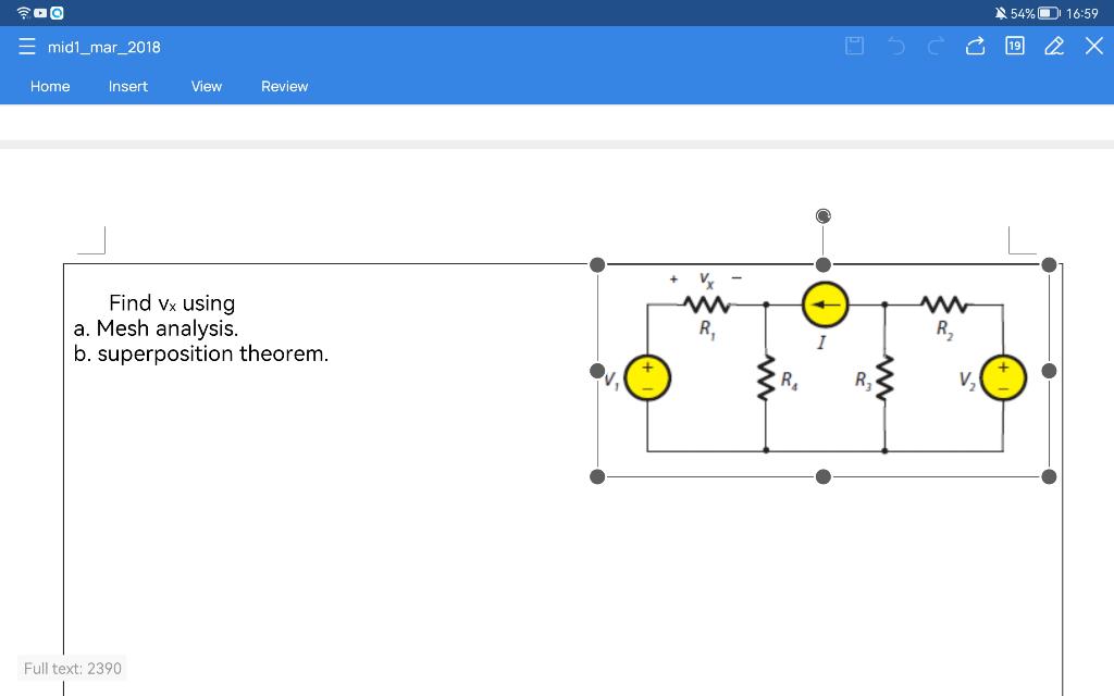Solved Find vx using a. Mesh analysis. b. superposition | Chegg.com