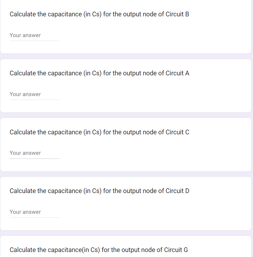 Calculate the capacitance (in Cs) for the output node | Chegg.com