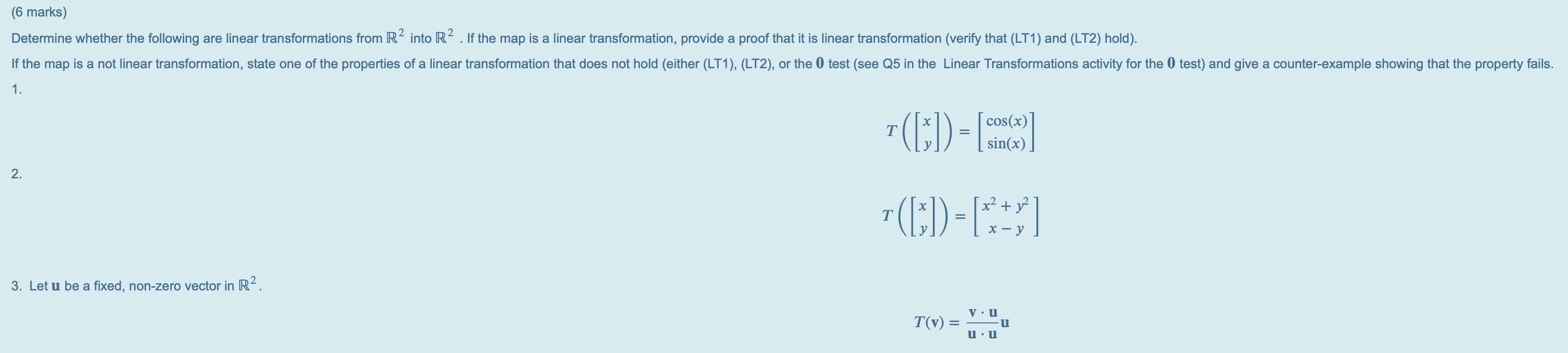 Solved 6 Marks Determine Whether The Following Are Linear