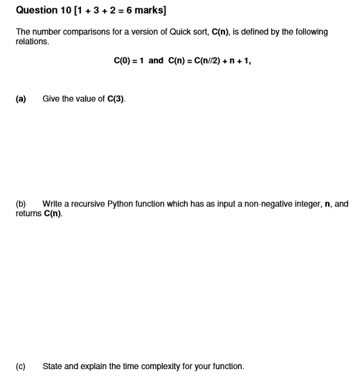 Solved Question 10 (1 + 3 + 2 = 6 marks] The number | Chegg.com