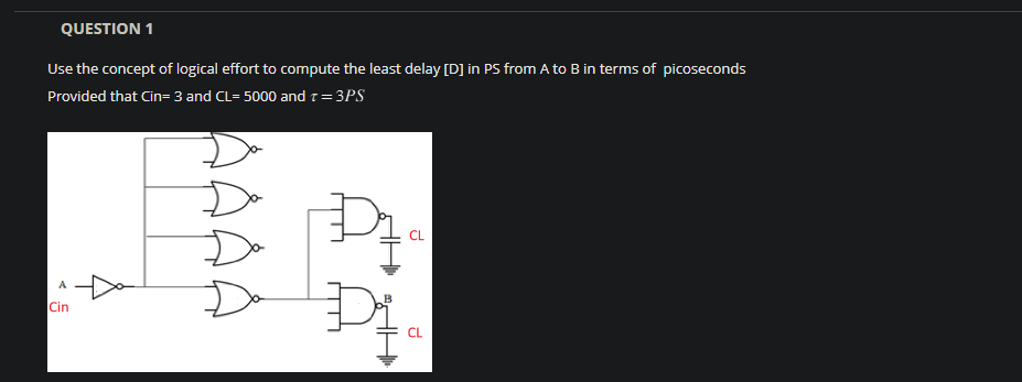 Solved QUESTION 1Use the concept of logical ﻿effort to | Chegg.com