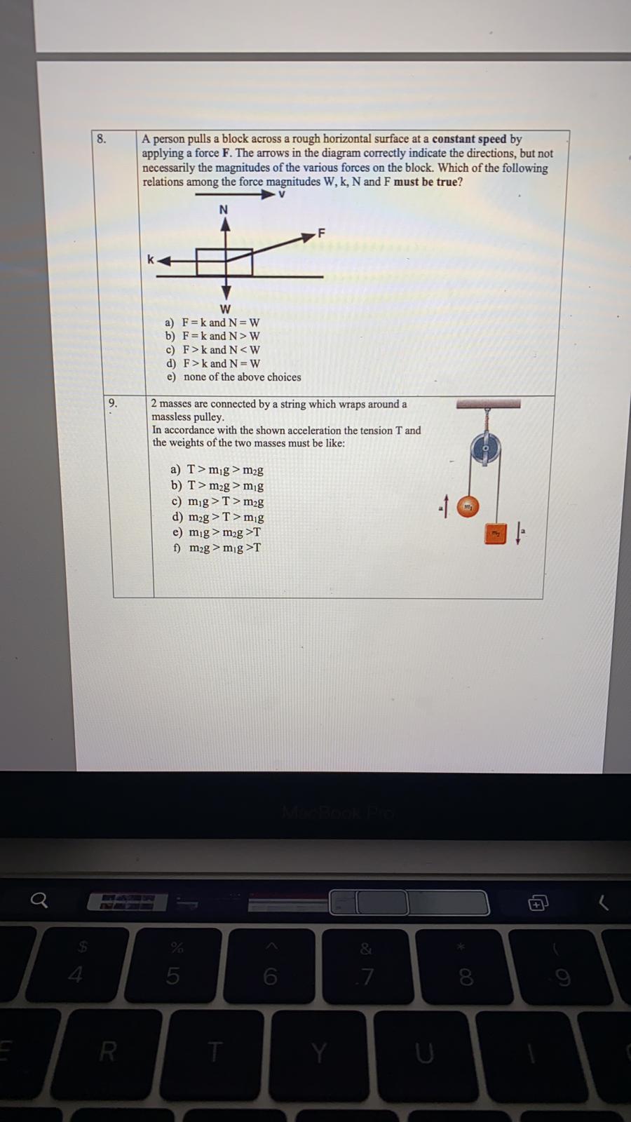 Solved 8. A person pulls a block across a rough horizontal | Chegg.com