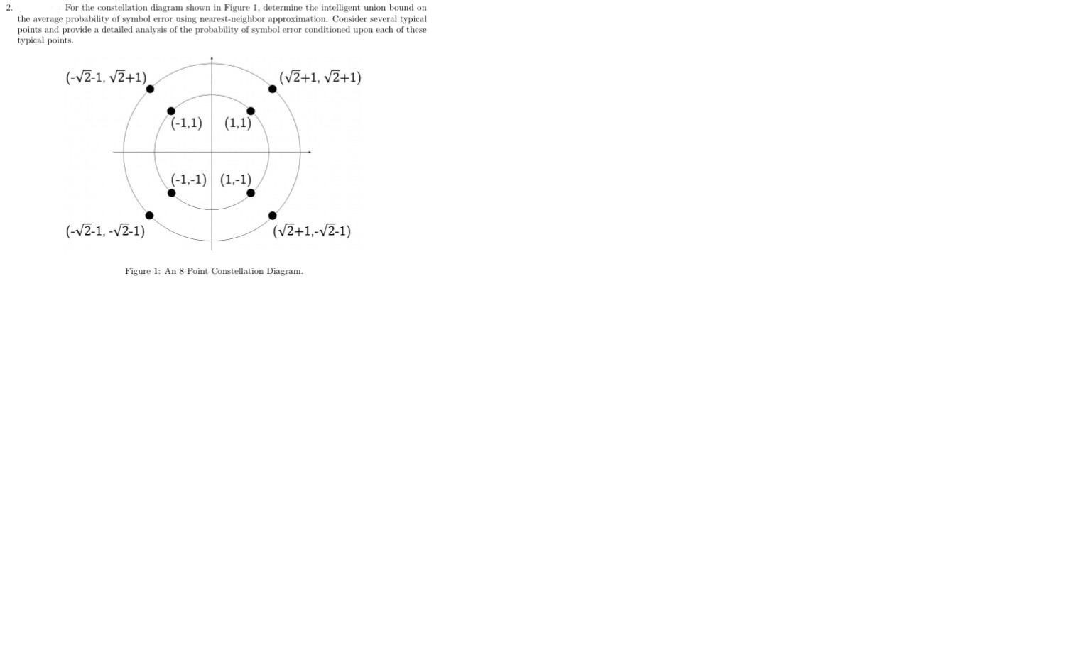 Solved 2. For the constellation diagram shown in Figure 1, | Chegg.com