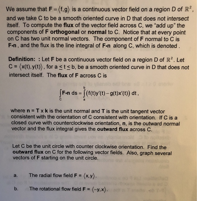 Solved We assume that F (f.g) is a continuous vector field | Chegg.com