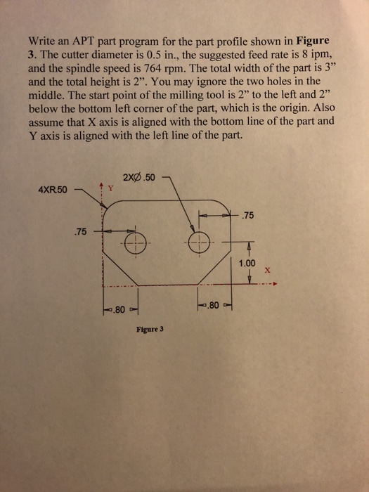 Write An Apt Part Program For The Part Profile Shown