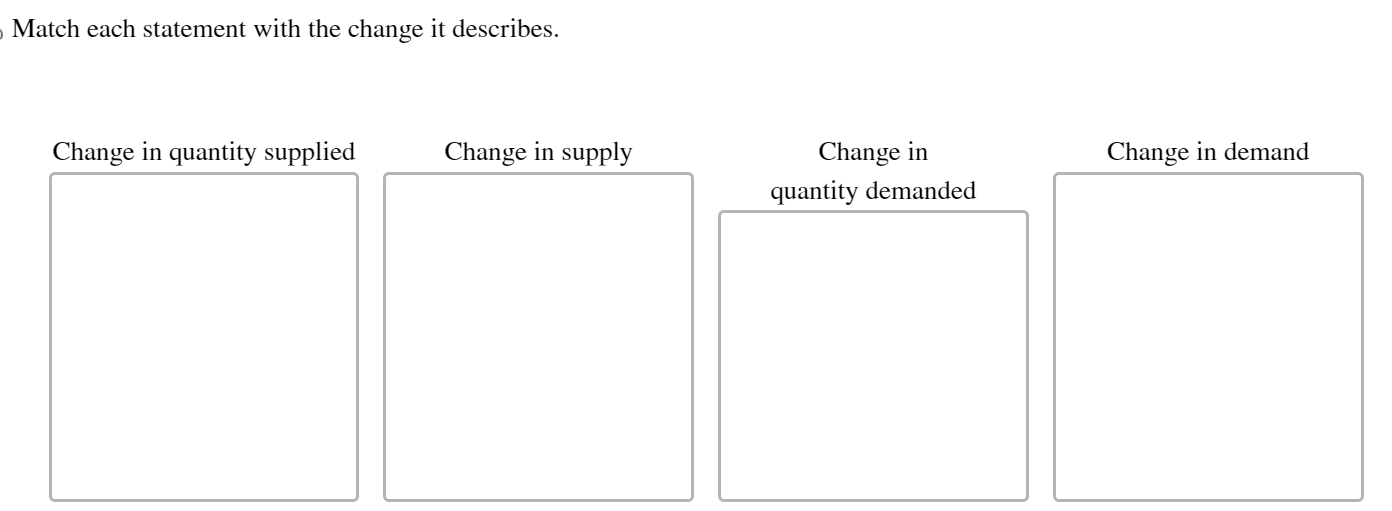 Solved Match each statement with the change it | Chegg.com