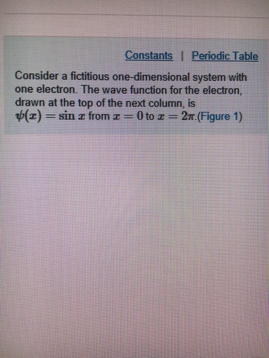 Solved Constants I Periodic Table Consider a fictitious | Chegg.com