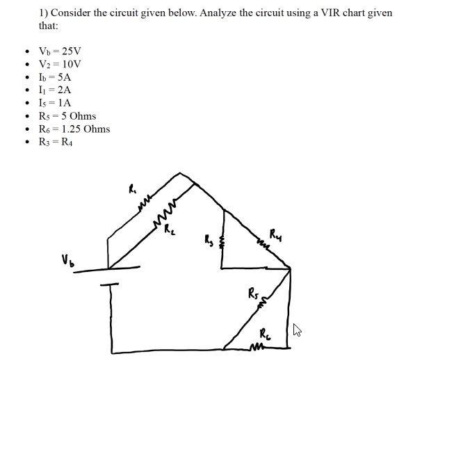 Solved 1) Consider the circuit given below. Analyze the | Chegg.com