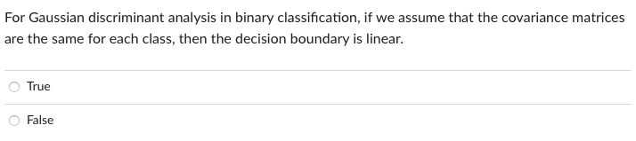 Solved For Gaussian discriminant analysis in binary | Chegg.com