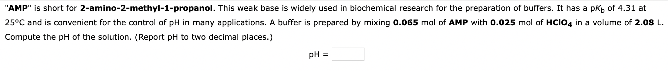 Solved "AMP" is short for 2-amino-2-methyl-1-propanol. This | Chegg.com