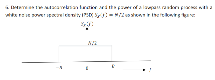 Solved 6 Determine The Autocorrelation Function And The
