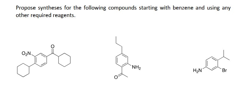 Solved Propose syntheses for the following compounds | Chegg.com