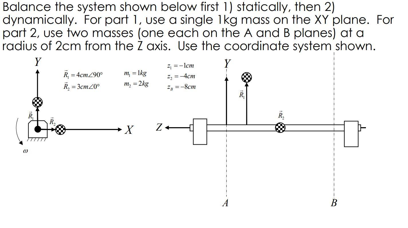 Solved Balance the system shown below first 1) statically, | Chegg.com