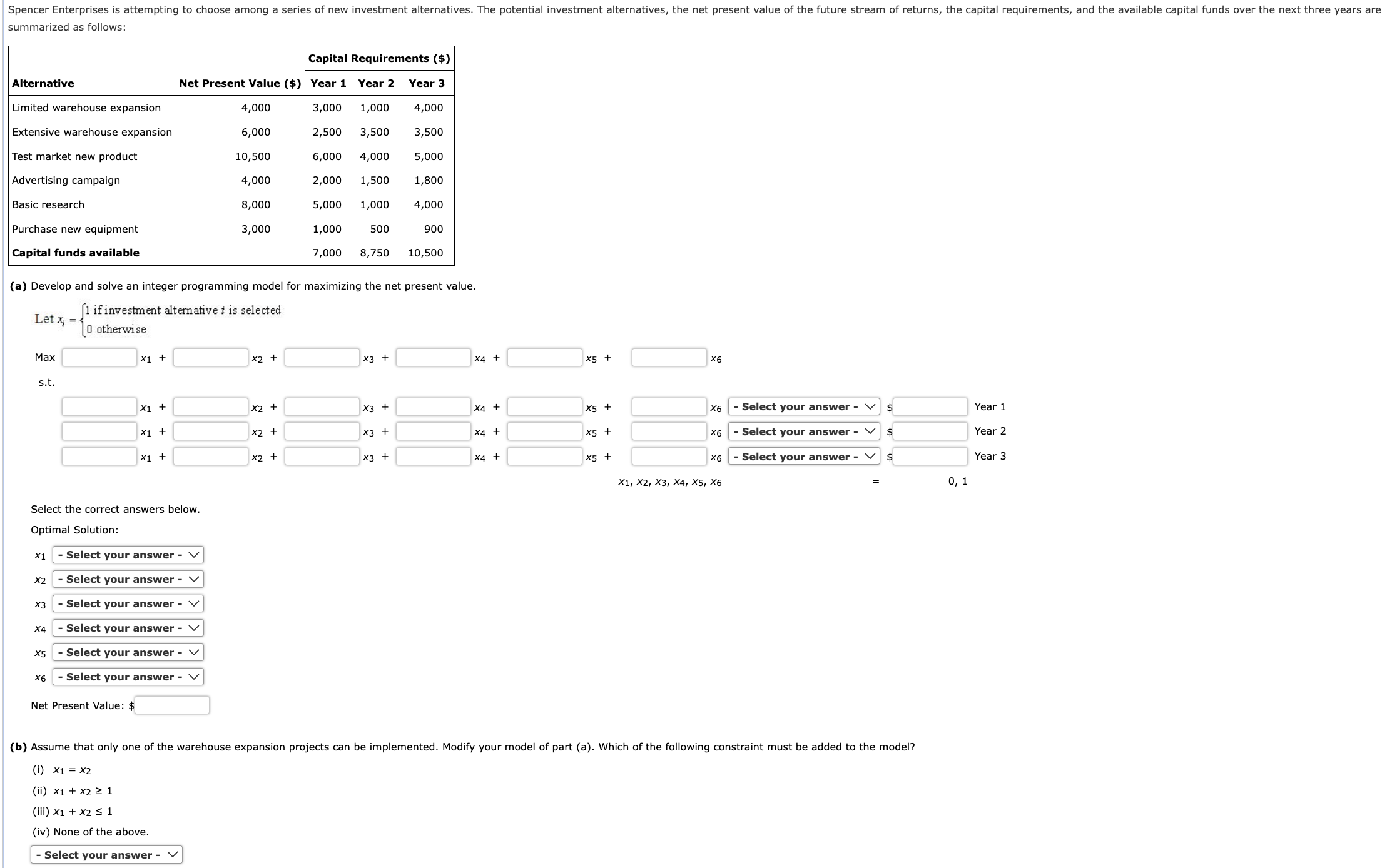 Solved summarized as ﻿follows:(a) ﻿Develop and solve an | Chegg.com
