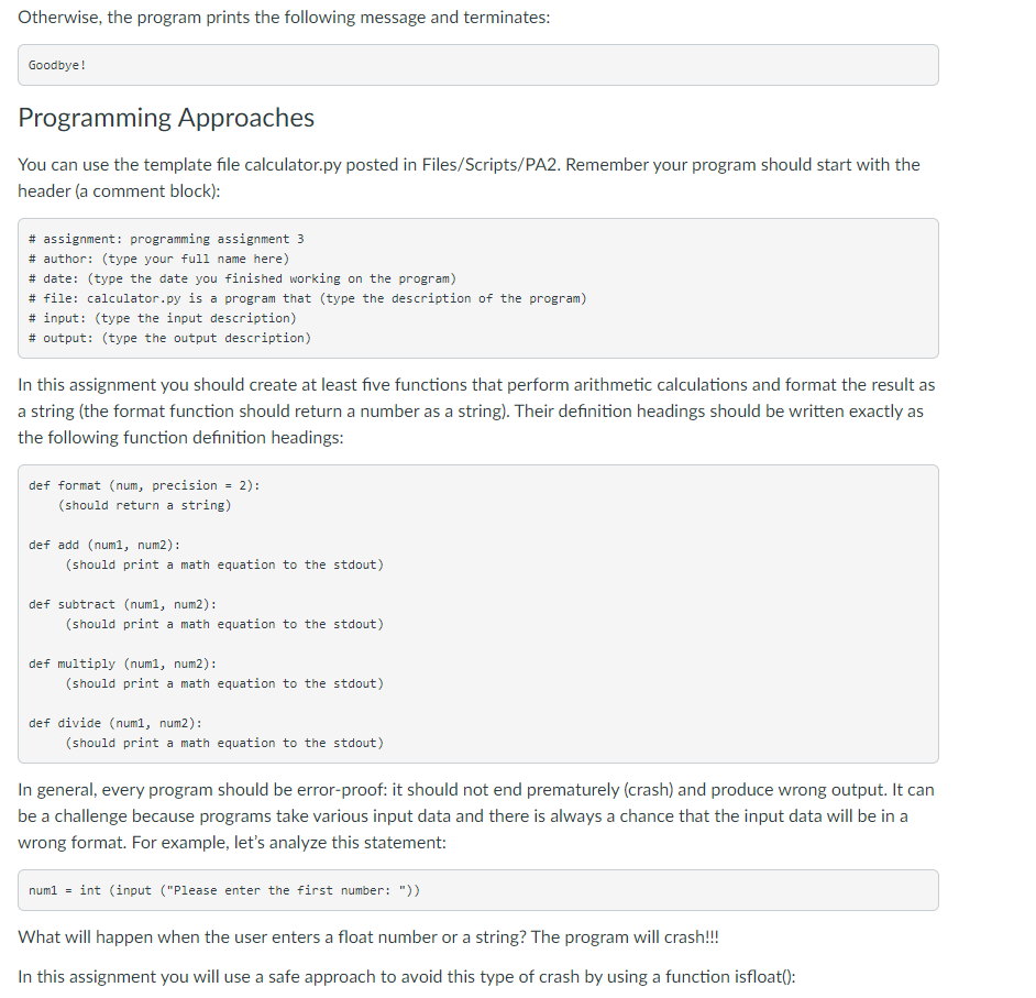 Solved A Calculator Objective: practicing with implementing | Chegg.com
