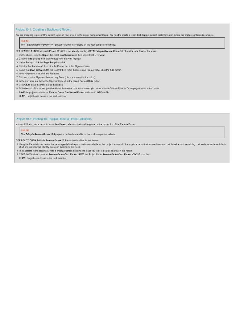 Solved I have the MS projects files already. Please write a | Chegg.com