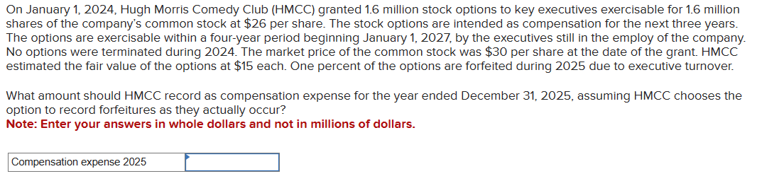 Solved On January 1, 2024, Hugh Morris Comedy Club (HMCC) | Chegg.com