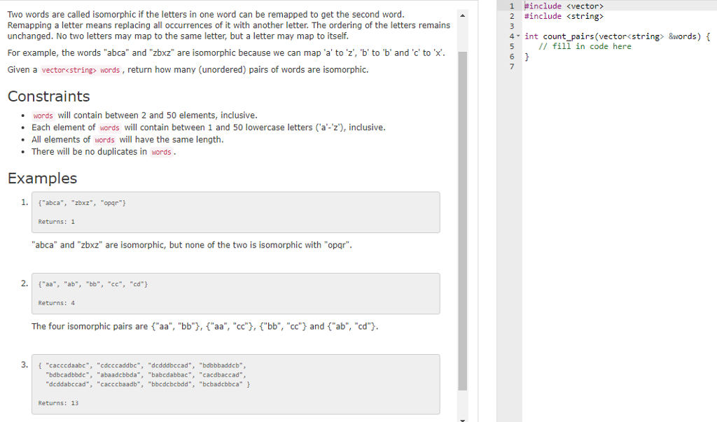 Solved :include 1 2 Two words are called isomorphic if the | Chegg.com