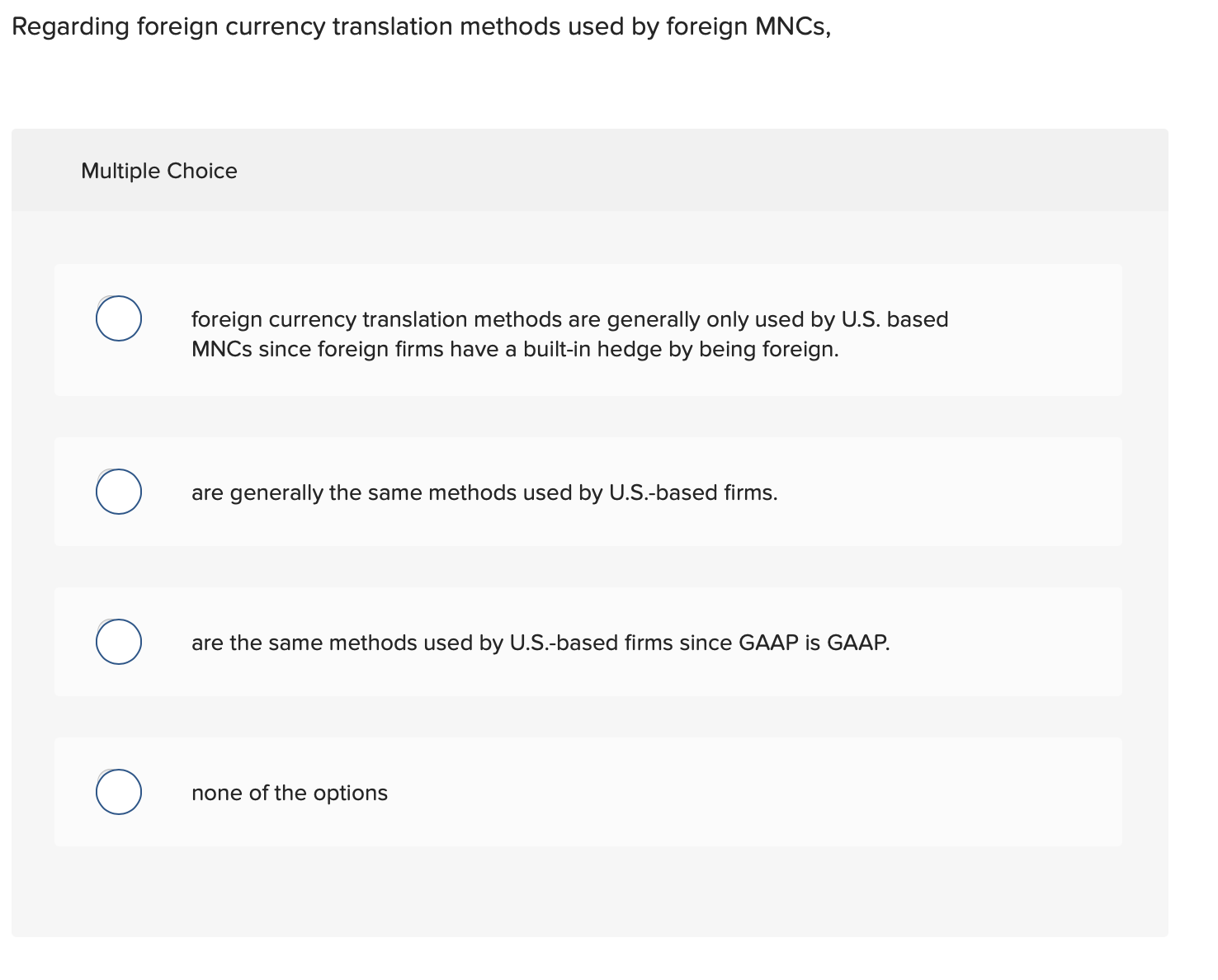 Solved Regarding foreign currency translation methods used | Chegg.com