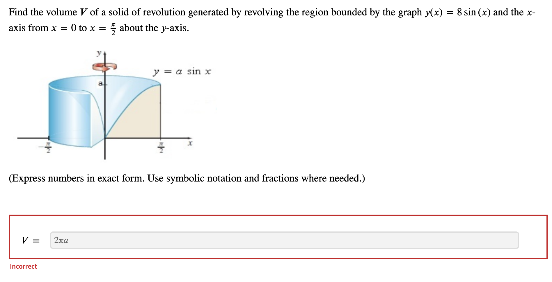 Solved Find the volume V of a solid of revolution generated | Chegg.com