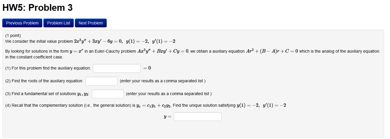Solved HW5: Problem 3 Previous Problem Problem List Next | Chegg.com