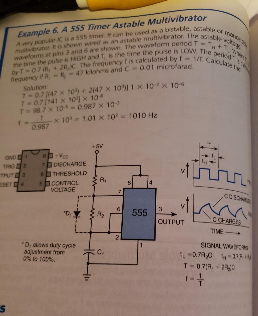 Solved A very popular IC is a 555 timer. It can be used as a | Chegg.com