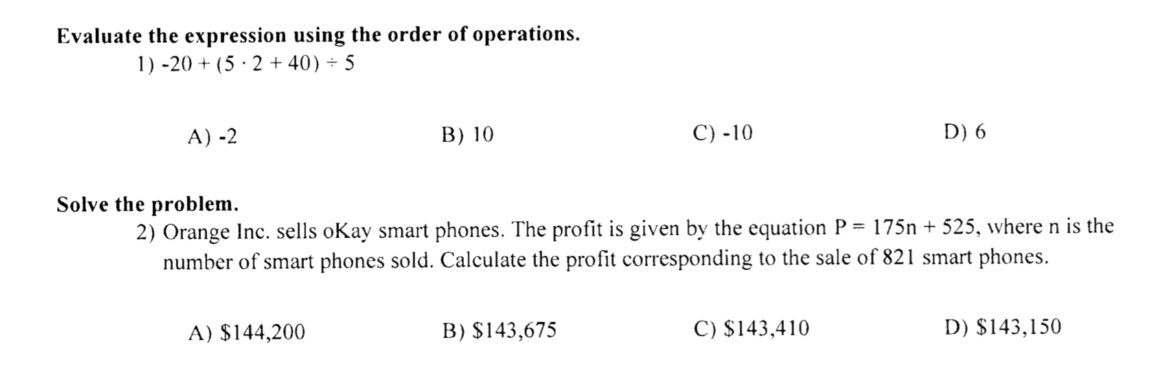Solved Evaluate the expression using the order of | Chegg.com