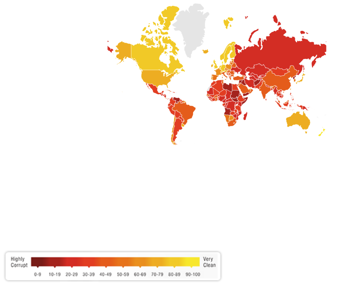 Solved Corruption Perception Index 2016 Transparency | Chegg.com