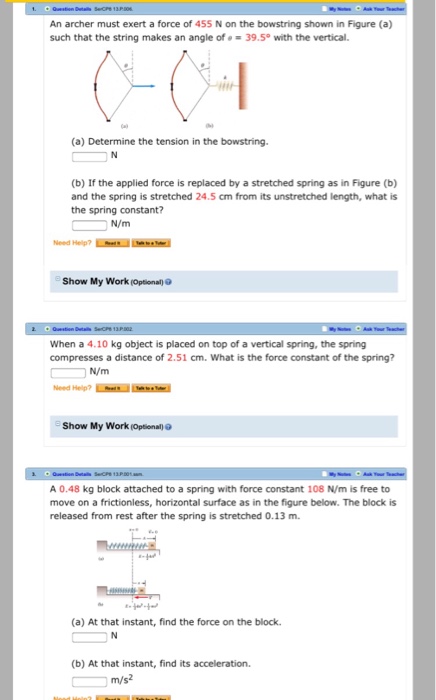 Solved An archer must exert a force of 455 N on the | Chegg.com Solved An archer must exert a force of 455 N on the | Chegg.com