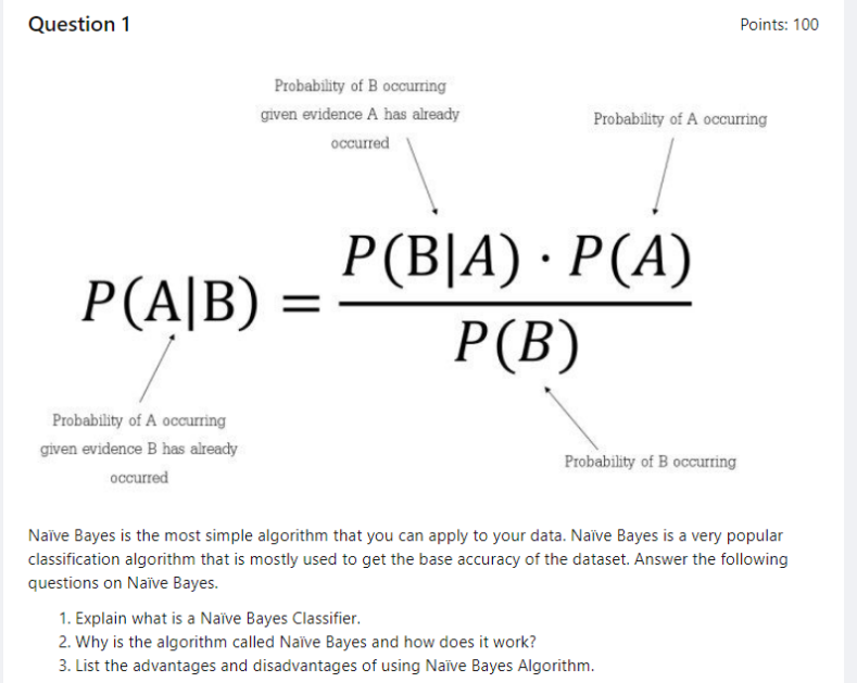Solved Question 1 Probability of B occurring given evidence | Chegg.com