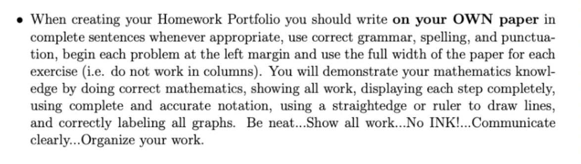 Solved - When creating your Homework Portfolio you should | Chegg.com
