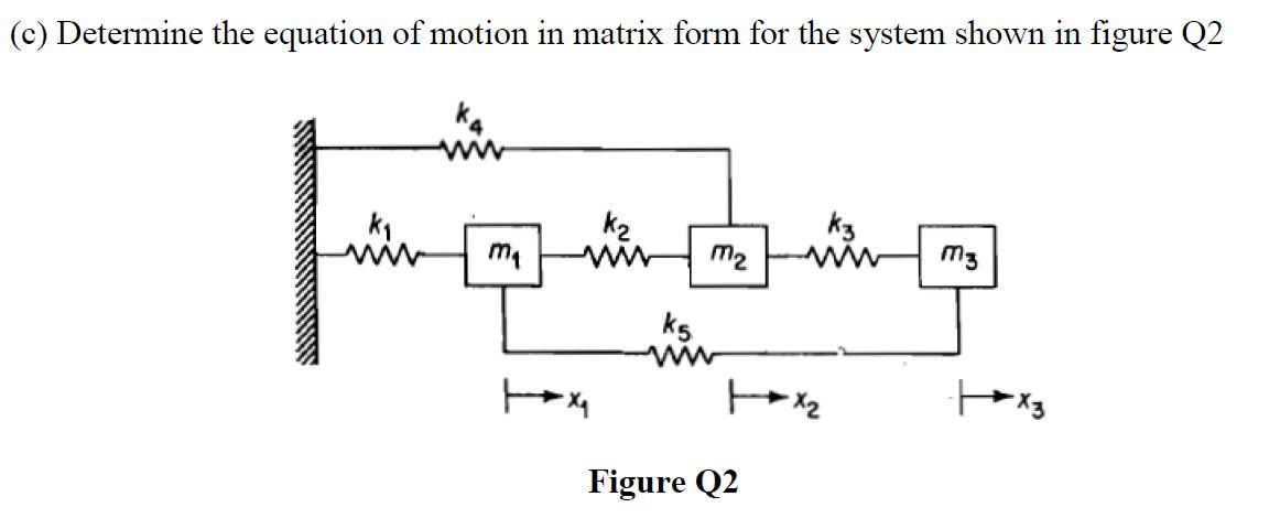 Solved (c) Determine the equation of motion in matrix form | Chegg.com