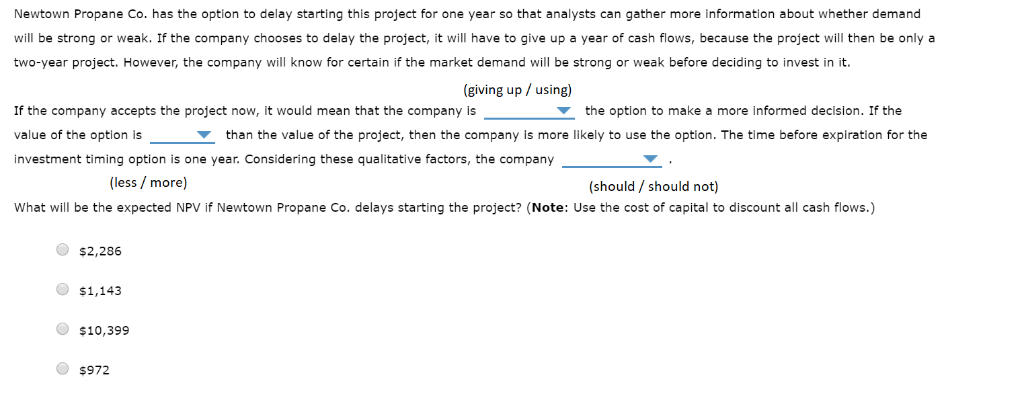 Solved Consider the case: Newtown Propane Co. is considering | Chegg.com