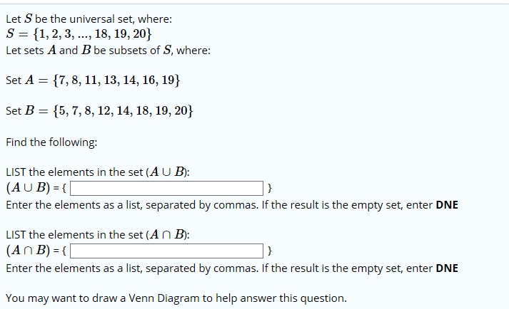 Solved Let S be the universal set, where: S {1,2, 3, ., 18, | Chegg.com