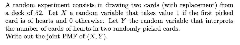 Solved A random experiment consists in drawing two cards | Chegg.com