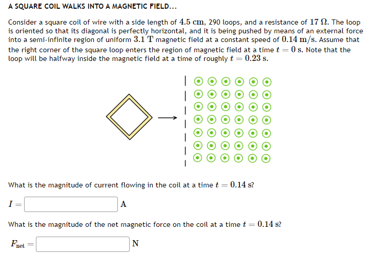 Solved A SQUARE COIL WALKS INTO A MAGNETIC FIELD...Consider | Chegg.com