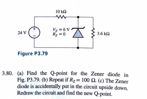 80. (a) Find the Q-point for the Zener diode in Fig. | Chegg.com